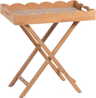 TJMAXX 25X26.5X17 Indoor Outdoor Acacia Wood Scallop Tray Table - ShopStyle