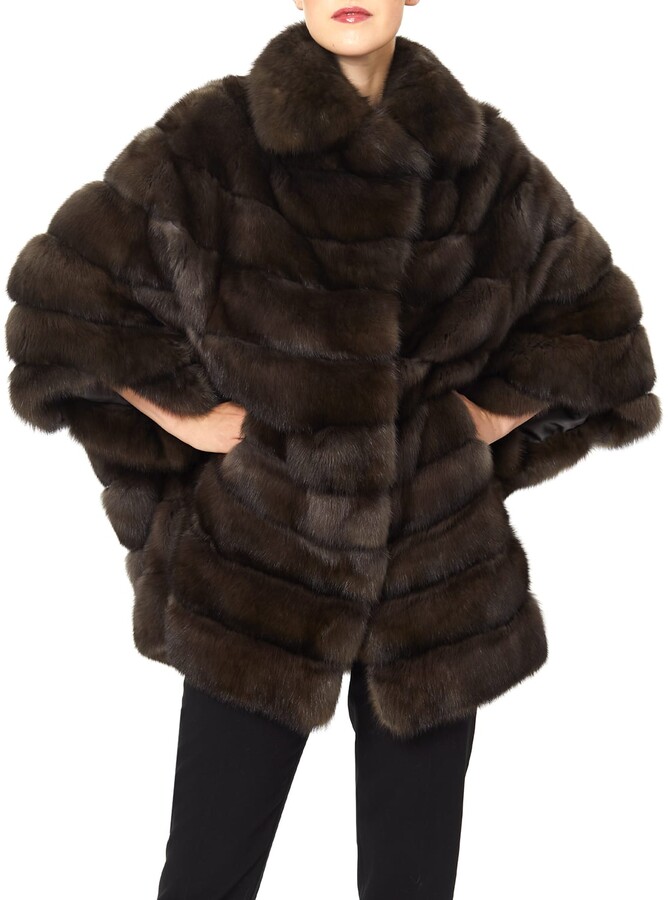Gorski Horizontal Russian Sable Cape - ShopStyle
