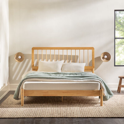 Wade Logan Catrece Solid Wood Platform Bed with Spindle Headboard - ShopStyle