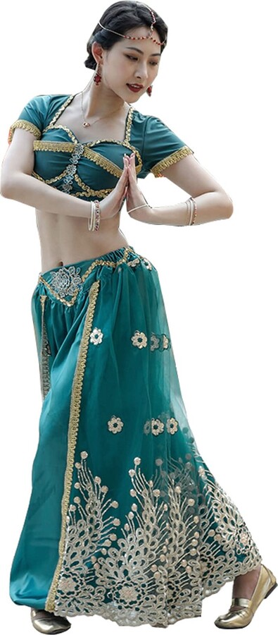 YDHTIZ Latin Belly Dance Costume Halloween Cosplay Princess Jasmine ...