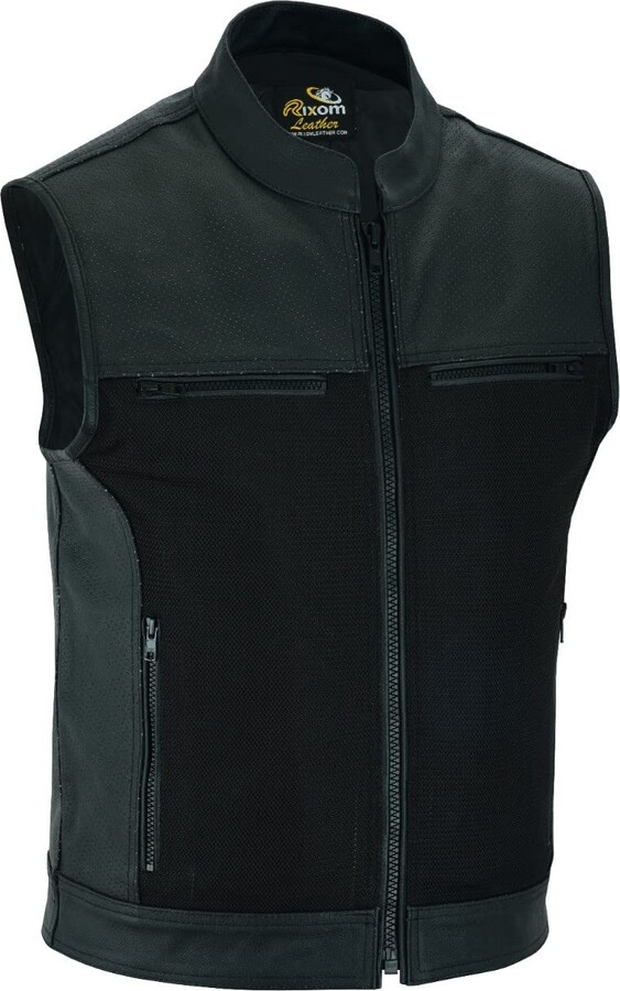 Rixom Leather Leather Waistcoat Biker Sons Of Anarchy Motorcycle Black ...