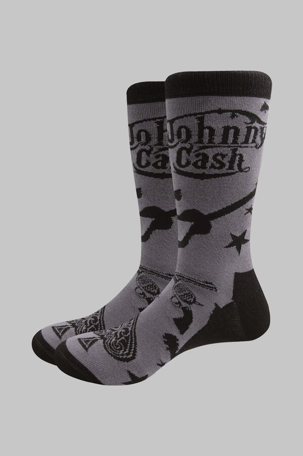 Johnny Cash Guitars N Guns Logo Ankle Socks - ShopStyle