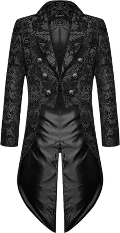 WOLONG Classic Men's Wedding Banquet Jacquard Tuxedo Jacket Black Gold ...