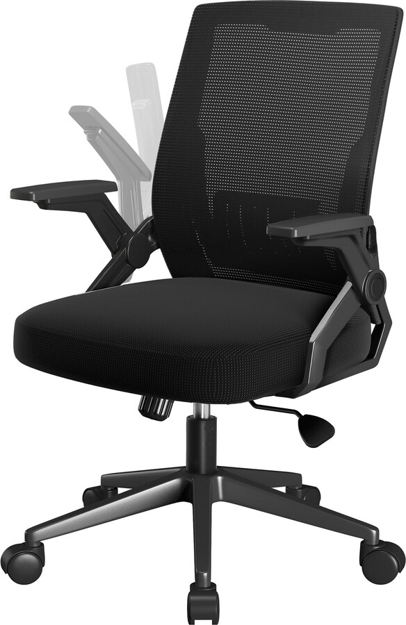 COMHOMA Office Chair with Flip-up Armrests Ergonomic Computer Desk ...