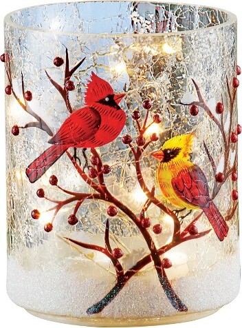 Collections Etc. Collections Etc Hand Painted LED Lighted Cardinals ...