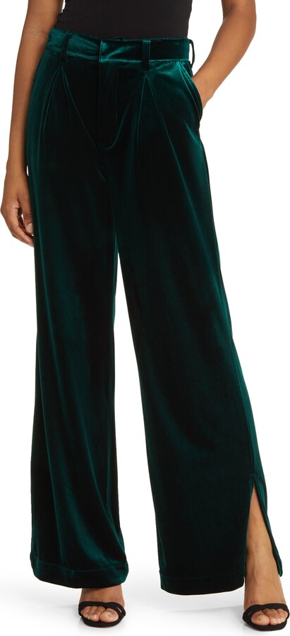 Blank NYC Split Hem Stretch Velvet Pants - ShopStyle