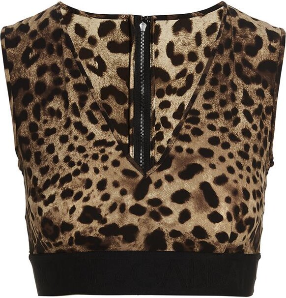 Dolce & Gabbana Animal print cropped top - ShopStyle