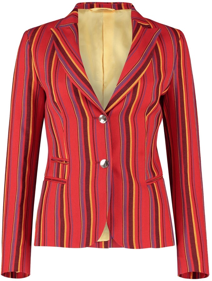 KOY Clothing - Red Striped Mara Jacket - ShopStyle