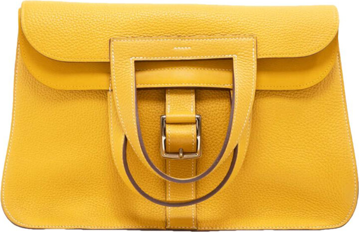 Hermes Halzan leather handbag - ShopStyle Shoulder Bags