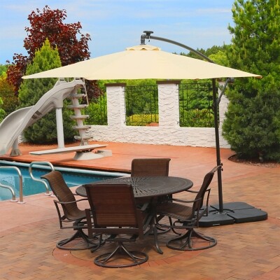 Sunnydaze Outdoor Offset Solar LED Patio Umbrella - ShopStyle
