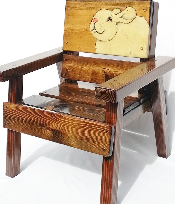 Etsy Kids Rabbit Chair, Outdoor Wood Furniture, Bunny Gift, Boy/Girl ...