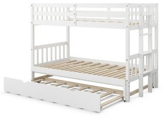 Overstock Twin Pull-Out Bunk Bed with Trundle Wooden Ladder - ShopStyle
