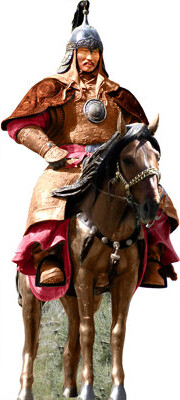 Wet Paint Printing Genghis Khan on Horse Cardboard Cutout Standee ...