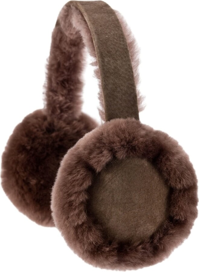 SNUGRUGS Ladies Full Sheepskin Ear Muffs with Gift Box - Mink ...