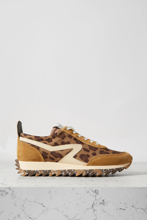 Rag & Bone Retro Runner Suede And Leather-trimmed Leopard-print ...