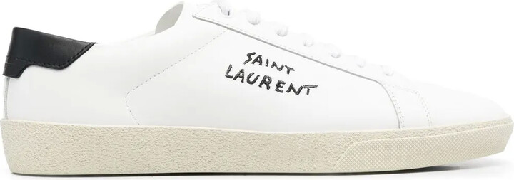 Saint Laurent Logo-Embroidered Low-Top Sneakers - ShopStyle
