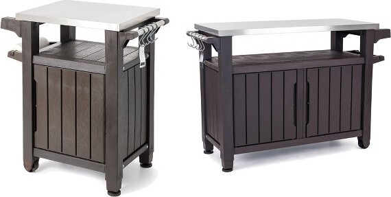Keter Unity 40 Gallon Stainless Steel Top Patio Storage Grilling Bar ...