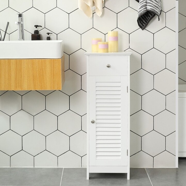 NOVABASA Compact bathroom floor cabinets Narrow freestanding side ...