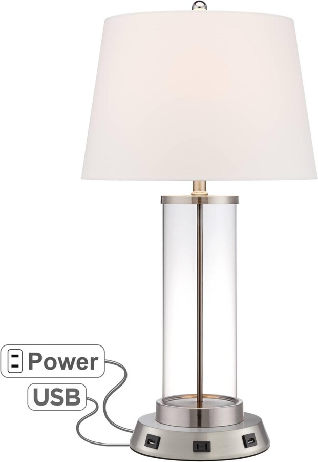 360 Lighting Modern Table Lamp with Usb and Ac Power Outlet Workstation ...