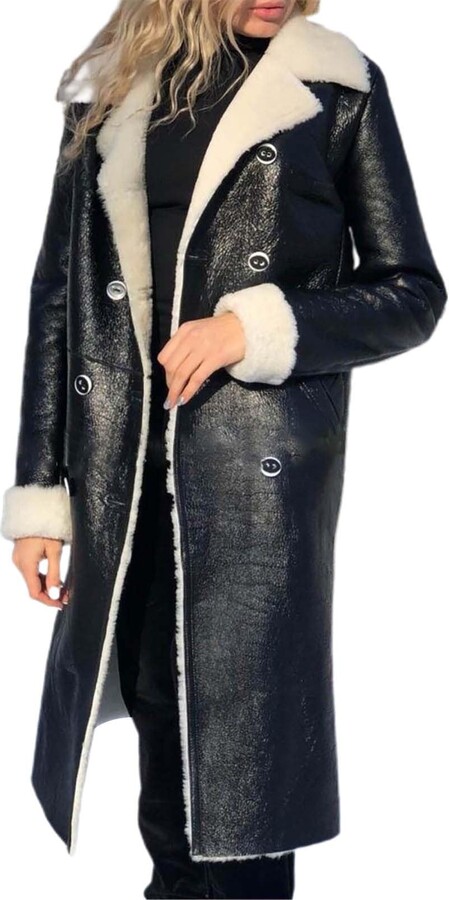 Generic Winter Coat Women's Long Leather Jacket Large Sizes Faux ...