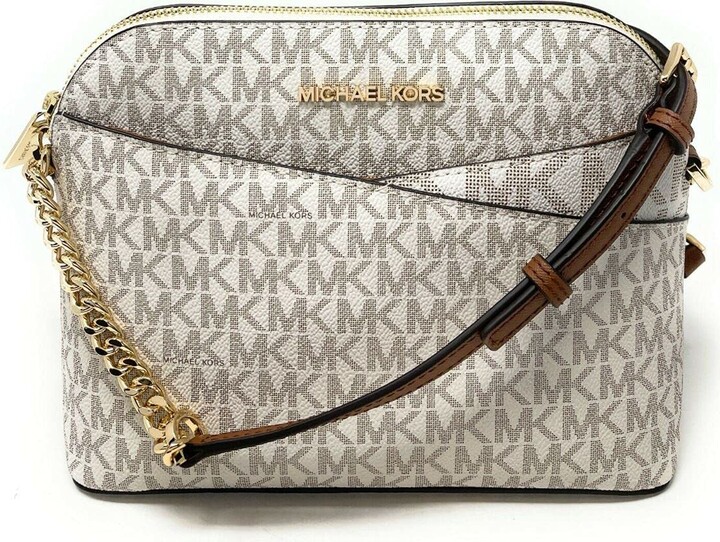 Michael Kors Women's Jet Set Travel Signature Dome Crossbody Bag ...