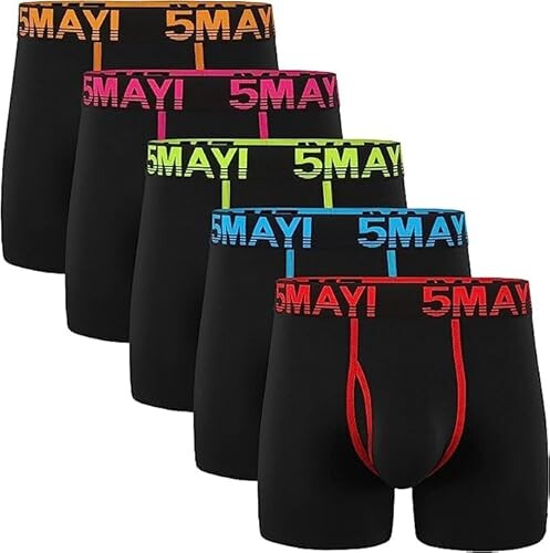 5Mayi Underwear Mens Boxers Shorts Multipack Cotton Long Leg Boxers for ...