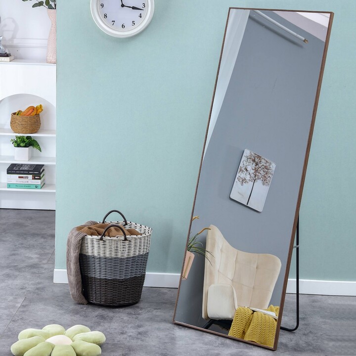 Simplie Fun Clean and beautiful solid wood frame full-length mirror ...