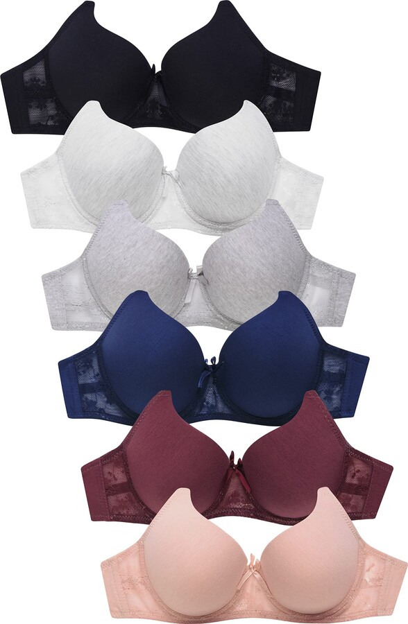Mamia Women's Full Cup Push Up Basic Bras (Pack of 6)-40C-Ellen - ShopStyle