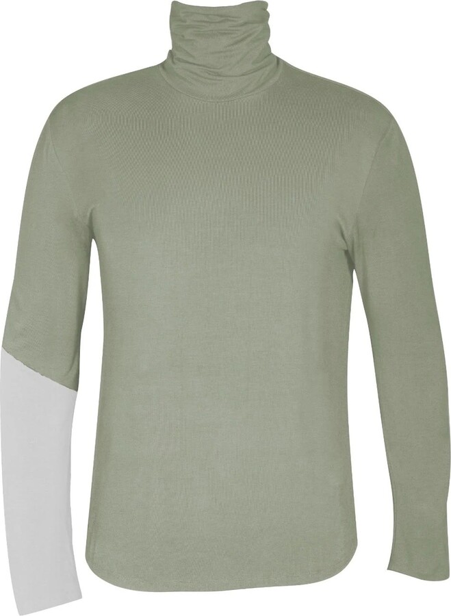 Carlton Jones Neutrals / Green Superhero Turtleneck - Green, Neutrals ...