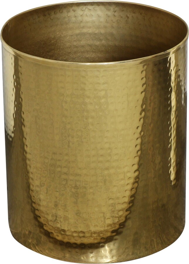 Melody Maison Metal Hammered Gold Storage Waste Bin - ShopStyle Baskets ...