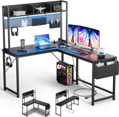 Wrought Studio Kyalo 55" W L-shaped Computer Desk/gaming Desk With ...