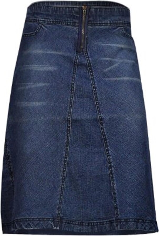 Clove Jeans Womens Zip Panel Blue Short Skirts for Women UK - Knee ...