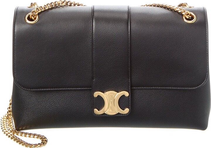 Celine Victoire Large Leather Shoulder Bag - ShopStyle