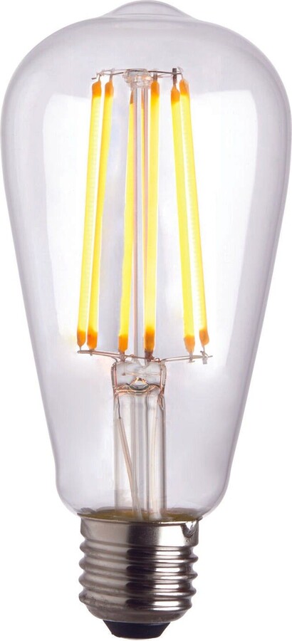 Loops Vintage Style LED Filament Bulb - Pear Shaped E27 Lamp - Clear ...