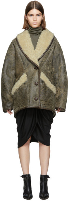 Isabel Marant Brown Shearling Audrina Coat - ShopStyle