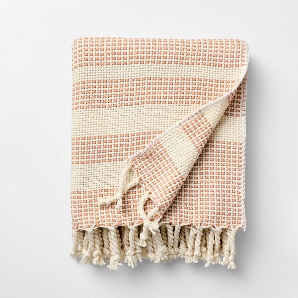 Threshold designed w/Studio McGee 50"x60" Throw Border Stripe Woven ...