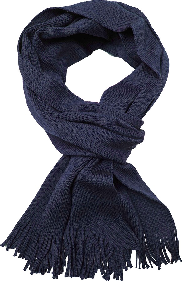 Rotfuchs Red fox knit scarf & warm plain fashionable wool (190 x 28 cm ...