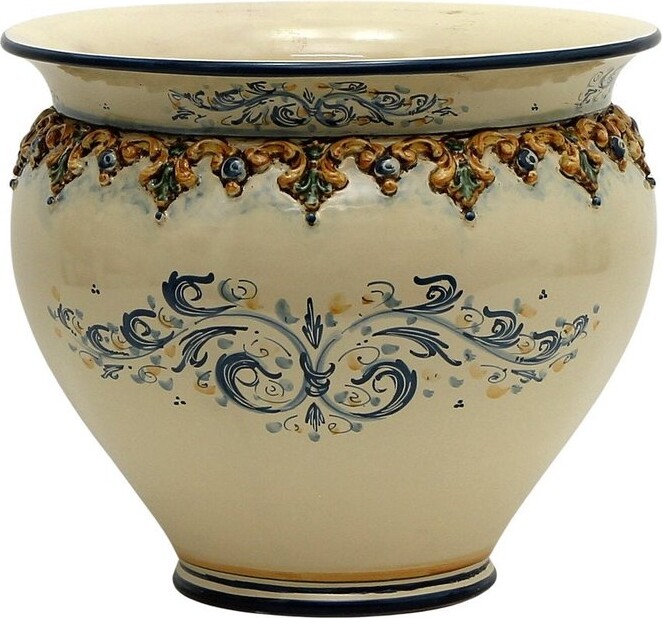 Artistica - Deruta of Italy Sofia Tricolore: Round Cachepot/Planter ...