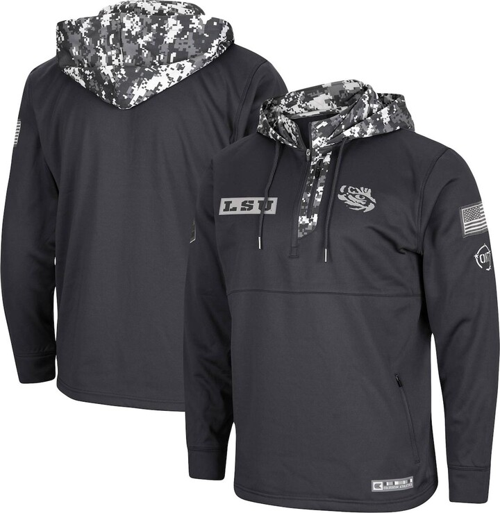 Colosseum Men's Charcoal Lsu Tigers Oht Military-Inspired Appreciation Digi Camo Quarter-Zip ...