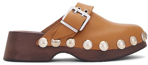Ganni Retro Leather Clog - ShopStyle