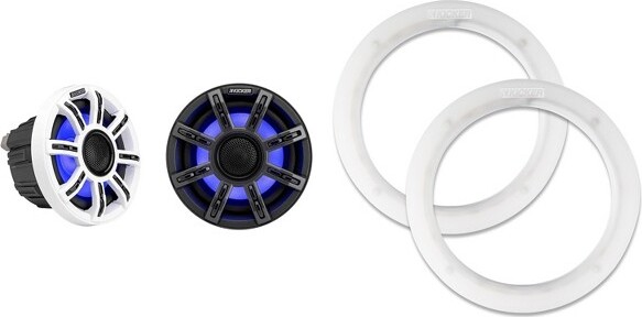 Kicker 51MSC65 LED 6.5" Premium Marine Coaxial with a Pair of 50KLSR65 ...