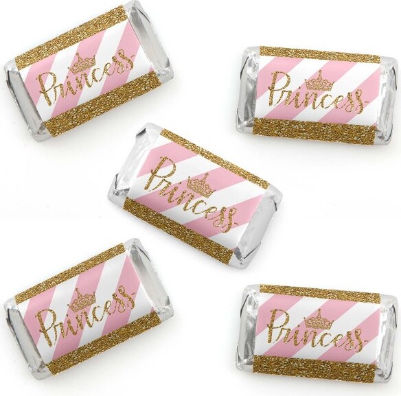 Big Dot of Happiness Little Princess Crown - Mini Candy Bar Wrapper ...