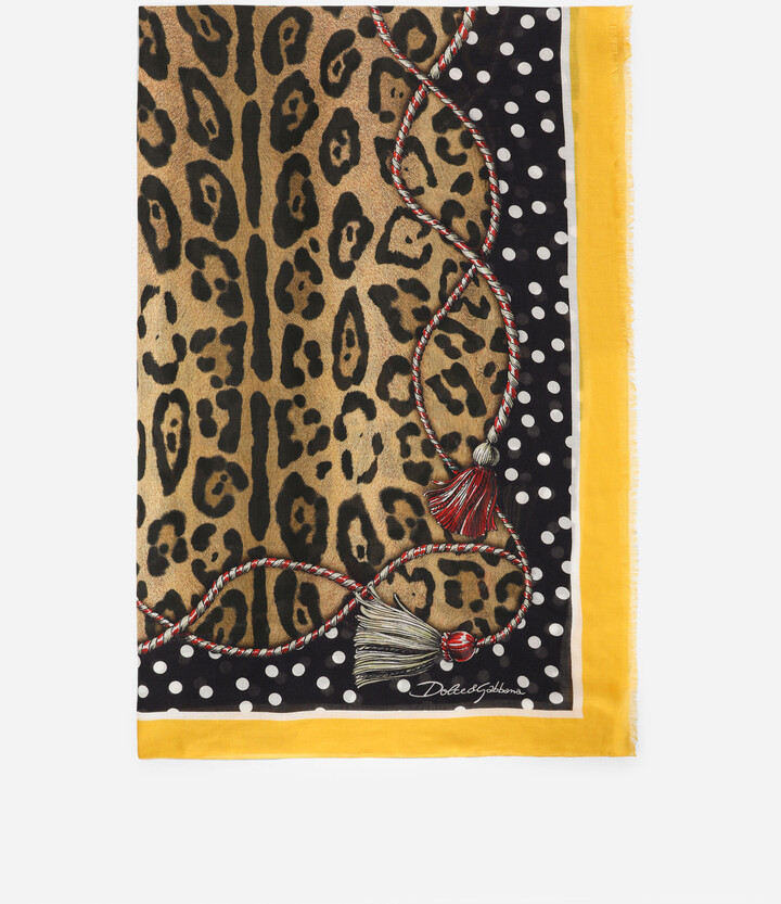 Dolce & Gabbana Leopard-print modal and cashmere stole - ShopStyle ...