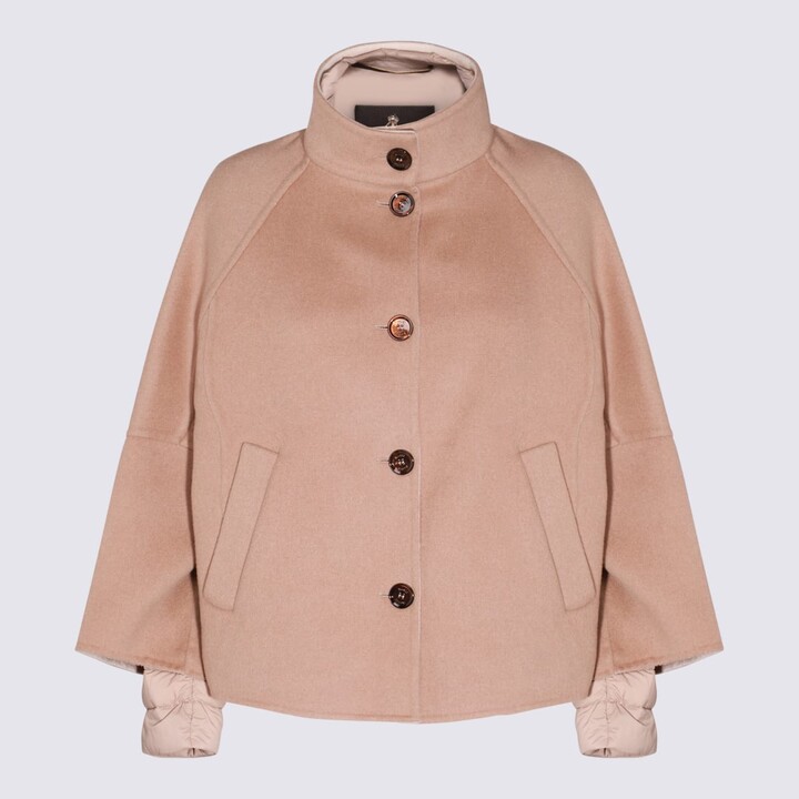 Moorer Beige Wool Down Jacket - ShopStyle