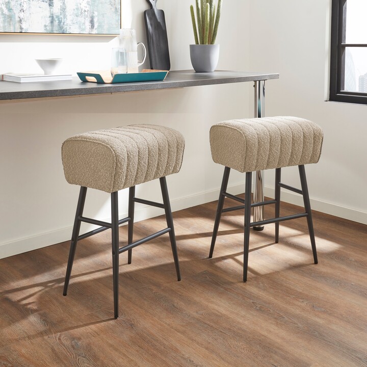 Dunelm Bude Bar Stool, Boucle Beige - ShopStyle