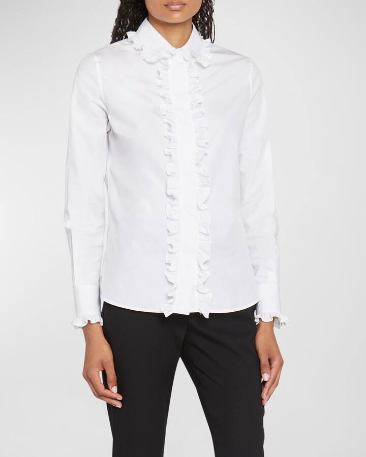 Saint Laurent Ruffled Button-Front Shirt - ShopStyle
