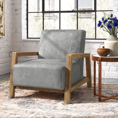 Steelside Kaleo Low Profile Faux Leather Accent Chair - ShopStyle ...
