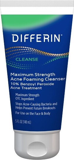 Differin Maximum Strength Acne Foaming Face Cleanser 10% BPO - 5 fl oz ...