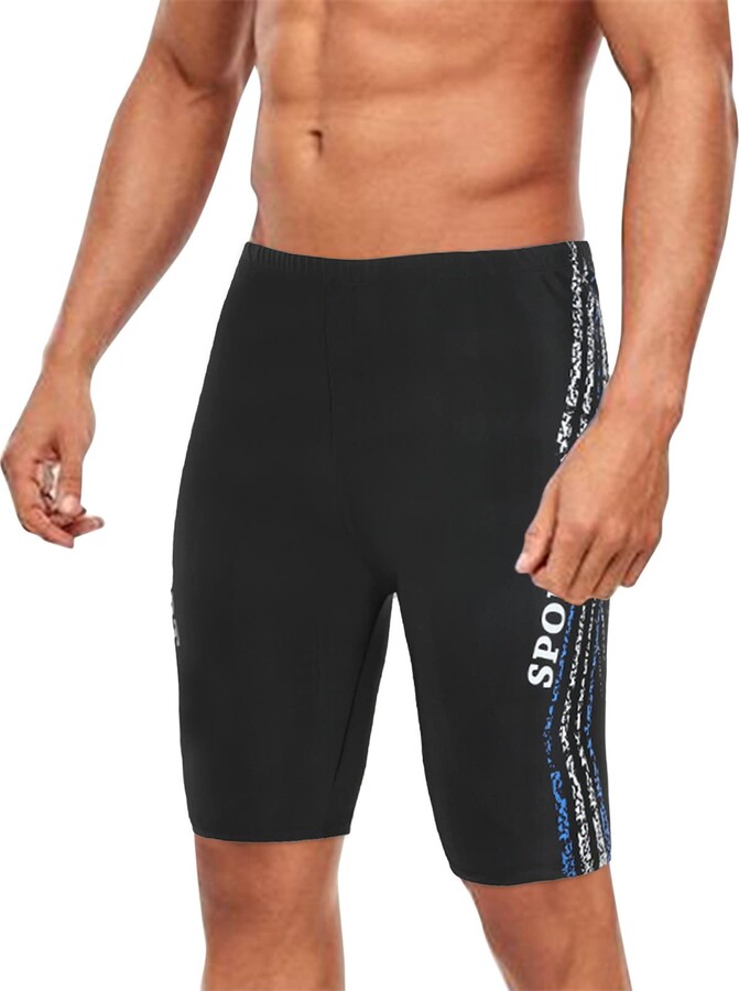 LAOSU Men's Tether Print Prevention Swimming Spa Beach Five Point ...