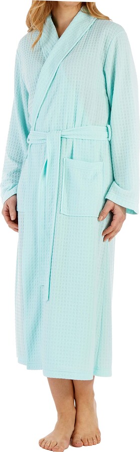 Slenderella Womens 46" Summer Dressing Gown Robe Pale Mint Green Soft ...